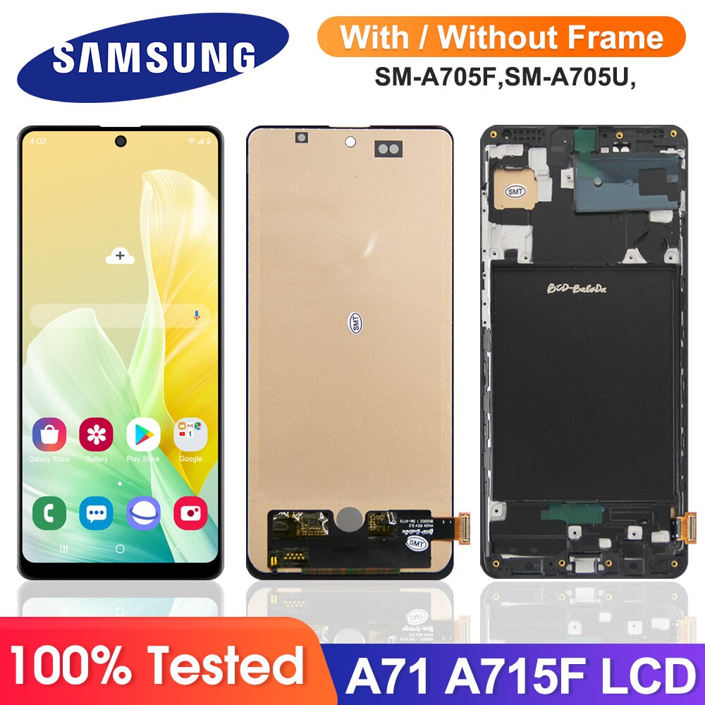 6.7'' A71 Display with Frame for Samsung Galaxy A71 A715 A715F/DS A715F ...