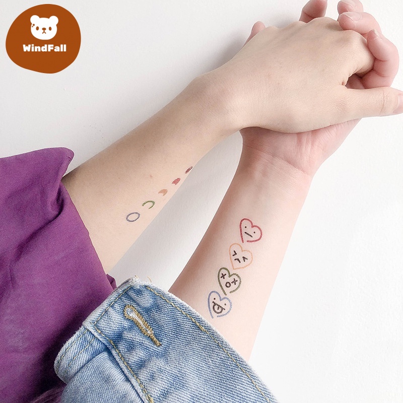 1 PC Cute Tattoo Sticker Colorful Temporary Tattoo Small Fresh ...