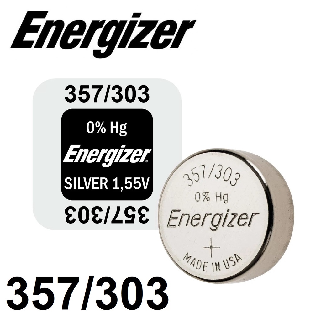 Energizer 357 303 (1pc) 1.55v Silver Oxide Button Cell Battery Mercury ...