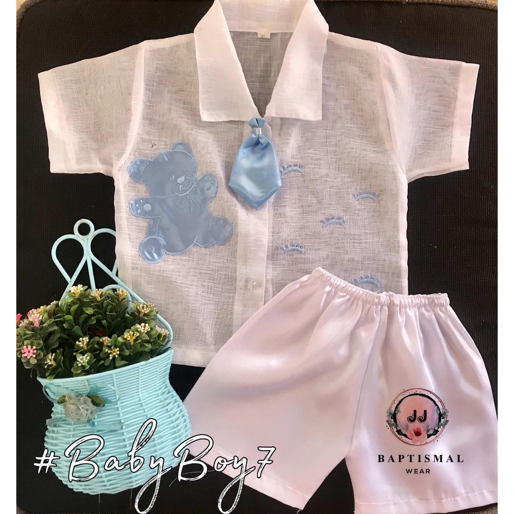 Baptismal Barong Set for baby boy #BabyBoy7 WHITE | Shopee Philippines