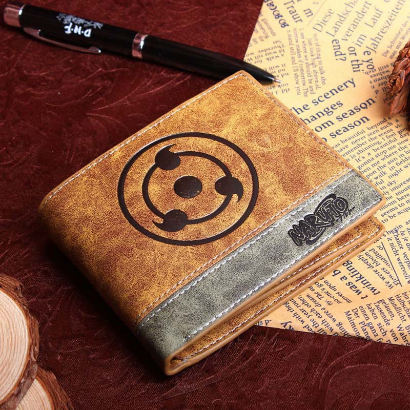 Anime Khaki Bifold Short Wallet Naruto Uzumaki Kakashi Uchiha Itachi ...