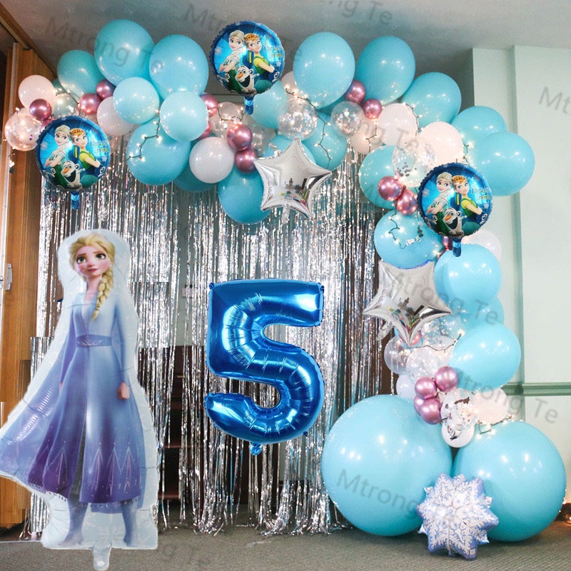 1set Disney Frozen Themed Party Decoration Balloons Olaf Anna Elsa ...