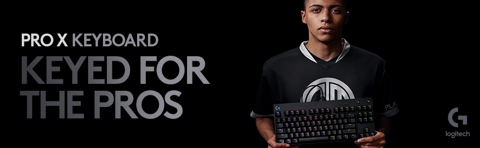 Logitech Gaming Keyboard Pro X GX Blue Clicky Mechanical Backlit Keys ...