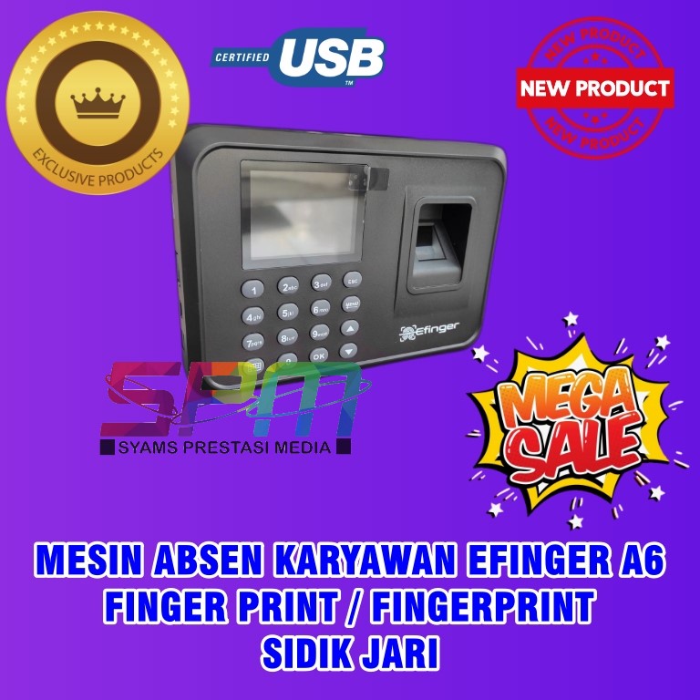 MESIN Efinger Employee Attendance Machine A6/FINGER PRINT/FINGERPRINT ...