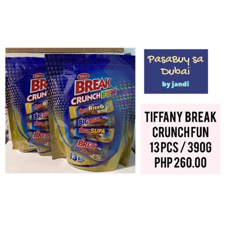 Tiffany Break Crunch Fun Chocolates 13 big bars | Dubai | Shopee ...