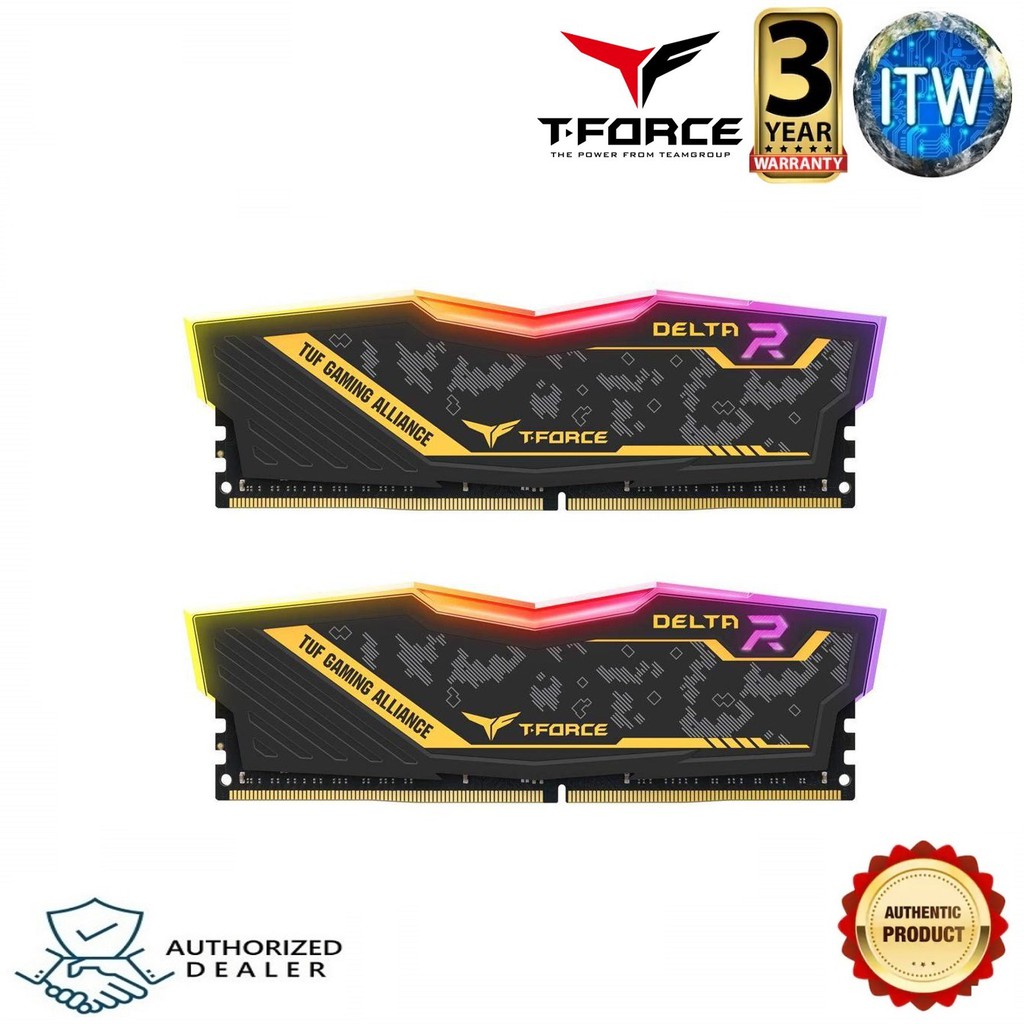 TEAMGROUP T-Force DELTA TUF Gaming Alliance RGB DDR4 16GB(8GBx2) 3200 Desktop Memory | Shopee ...