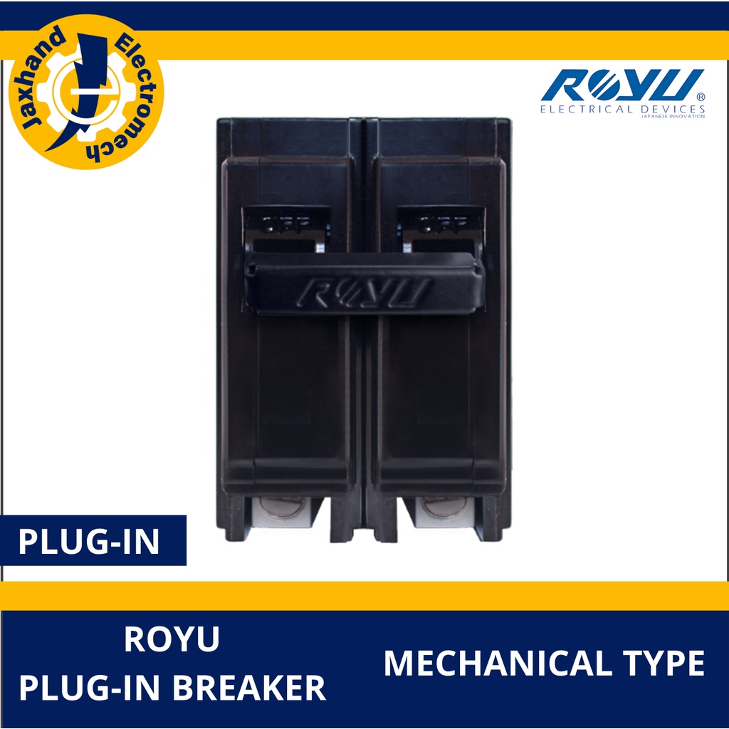Royu Plug-In Breaker 15A to 100A, 2P, Plug-In Type Mechanical Lug ...