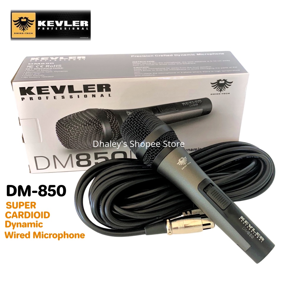 Original KEVLER DM850 SUPERCARDIOID DYNAMIC MICROPHONE / WIRED ...