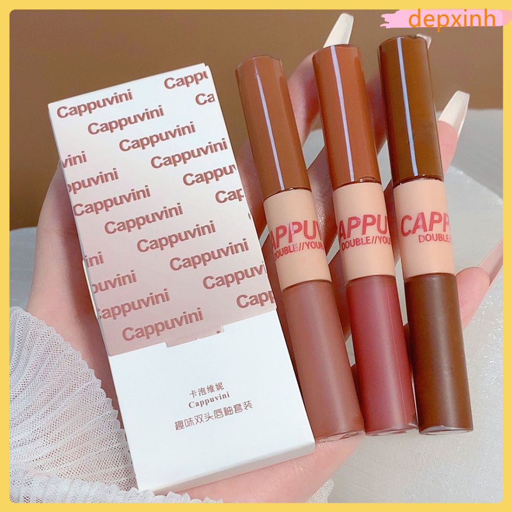 Cappuvini fun double-headed lip glaze chestnut lip mirror water gloss ...