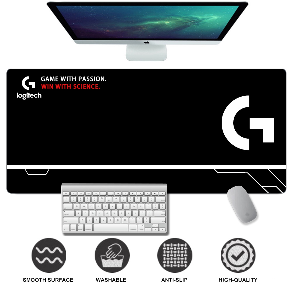 Logitech Mousepad Extended Mousepad Black and white Large Gaming Mouse ...