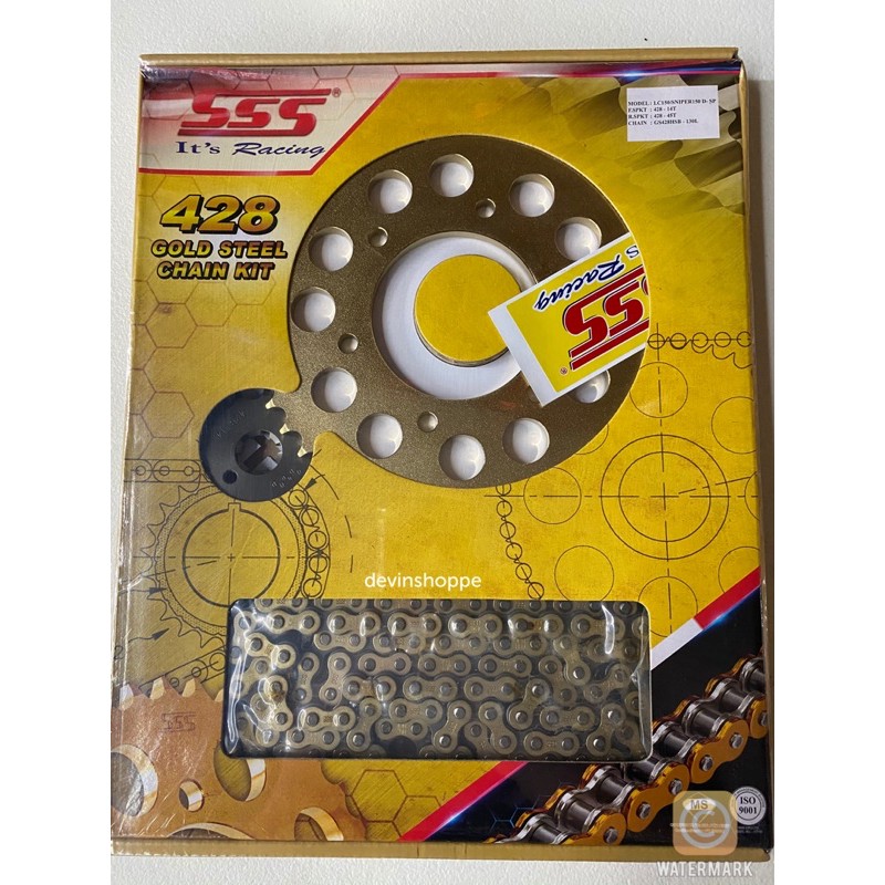 SSS SPROCKET CHAIN SET SNIPER 150 STEEL GOLD | Shopee Philippines