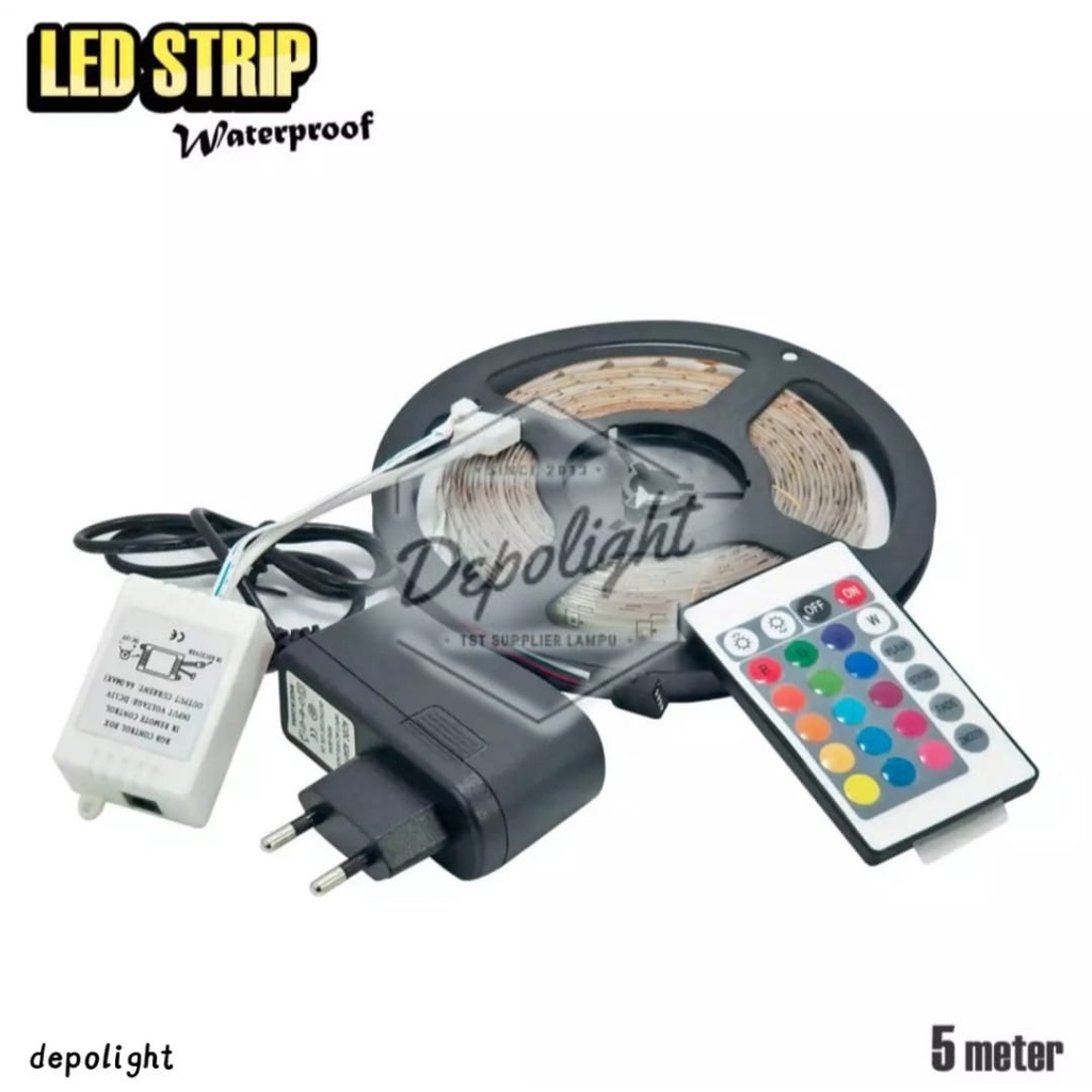 10-meter RGB LED Strip Light Complete With Adapter+Remote | Shopee ...