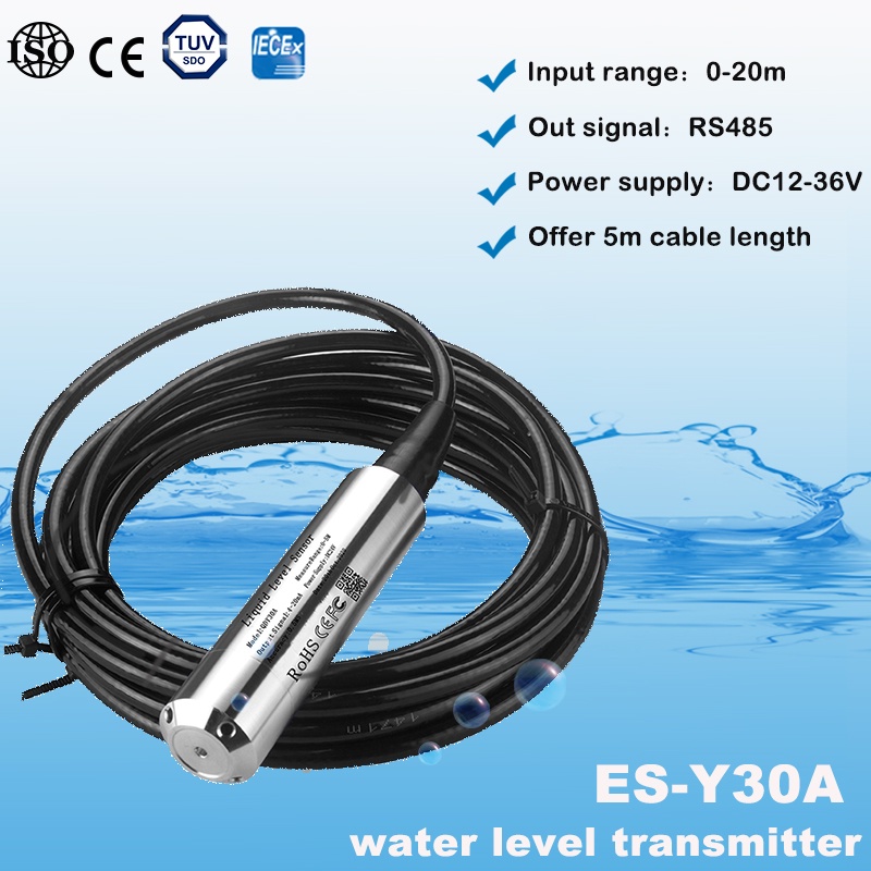 24VDC Water Level Measuring Sensor Liquid Fuel Level Transducer Output ...