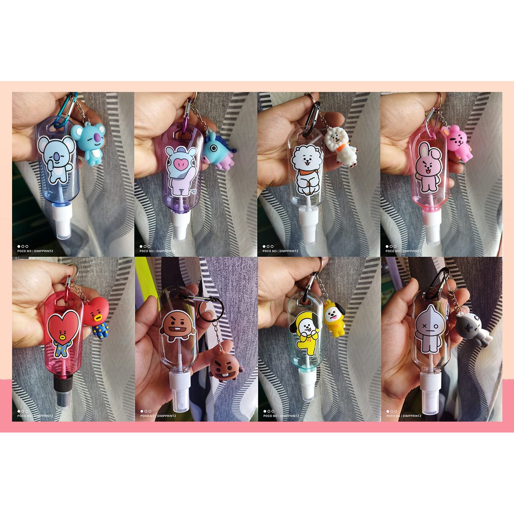 KPOP BTS BT21 Alcohol Spray Bottle Key Chain | Shopee Philippines