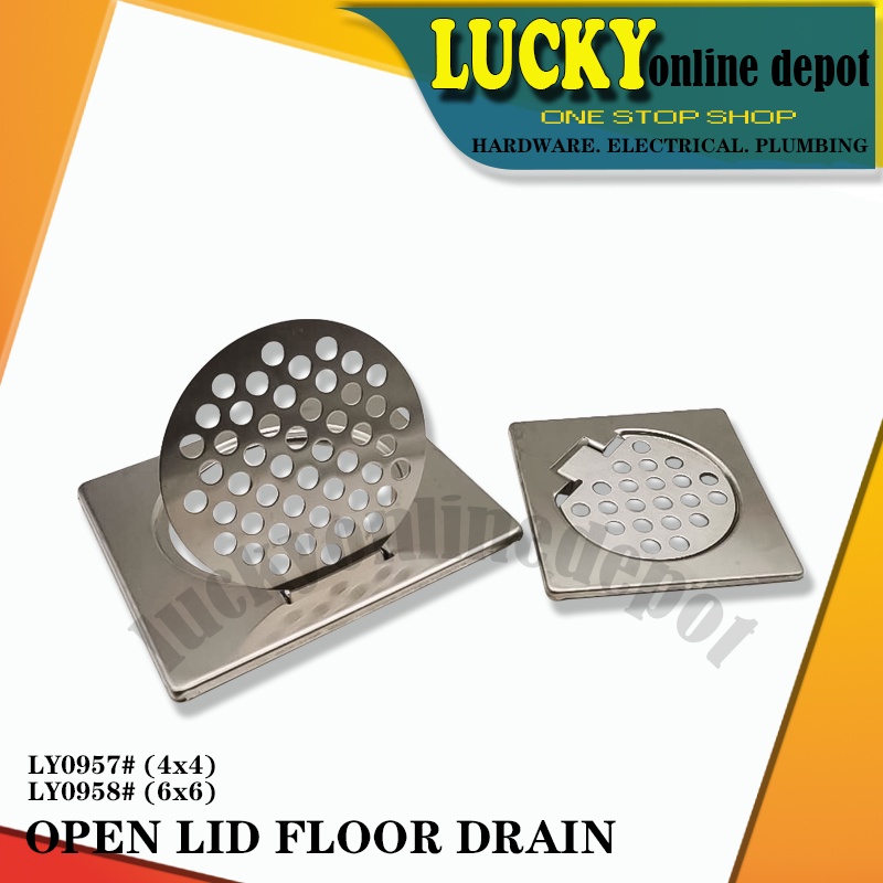 LY-0957 / LY-0958 STAINLESS STEEL OPEN LID FLOOR DRAIN ( 4X4 / 6X6 ...