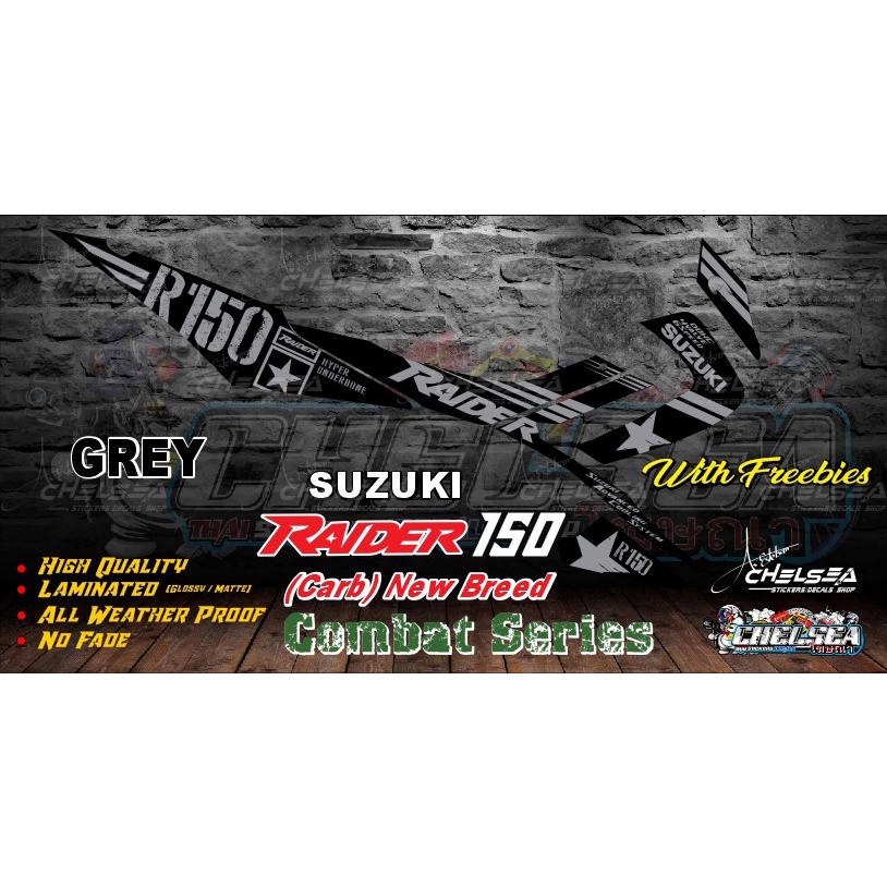 Suzuki Raider 150 New Breed Combat Series Stock Decals / Stickers With ...