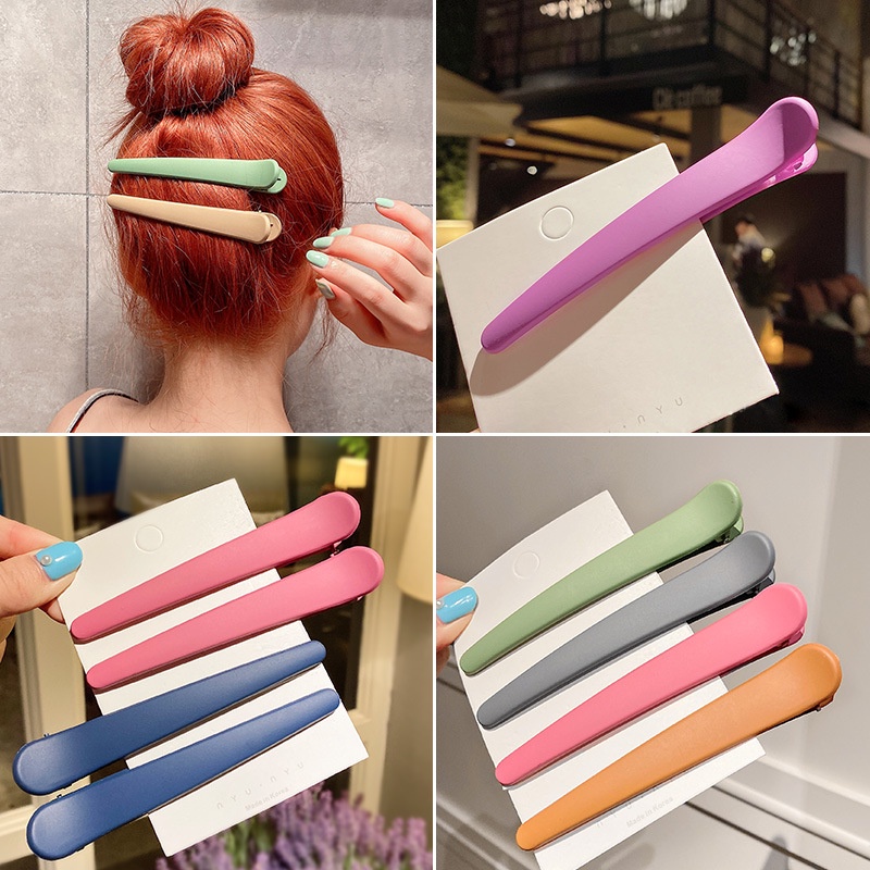 11cm Length Hairpin Colorful Plastic Duckbill Clip Fixed Hair Clip ...