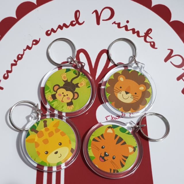 ACRYLIC KEYCHAINS (6pcs): SAFARI / ANIMAL THEME | Shopee Philippines