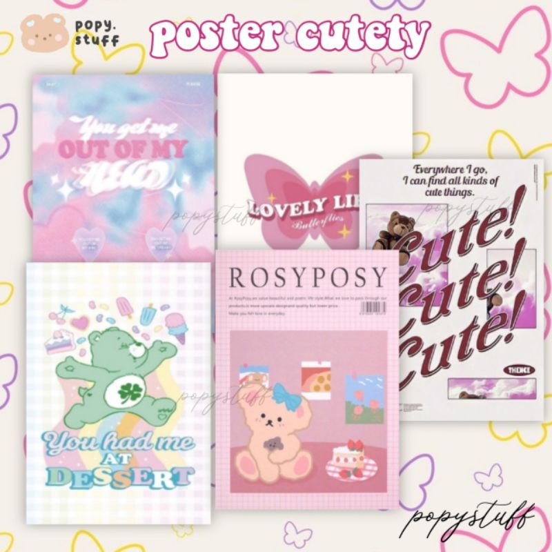 HIASAN DINDING Cute Poster | Cute poster | Cute aesthetic Wall ...