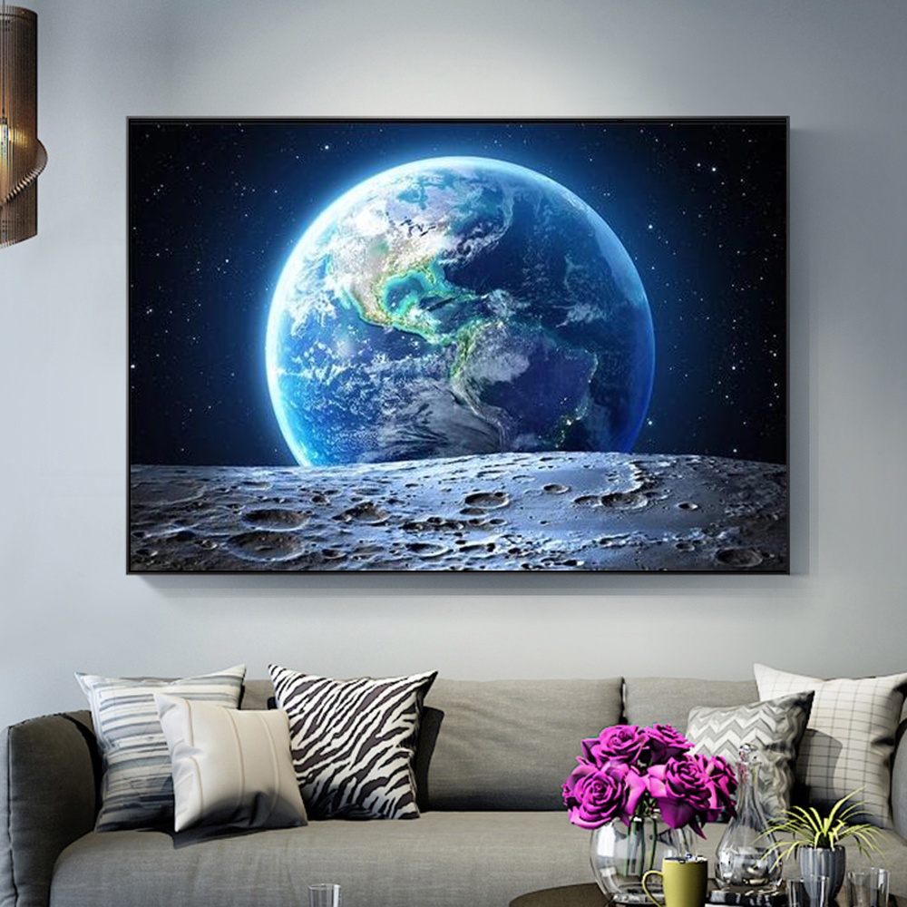 Galaxy Stars Astronaut Planet Hole Space Canvas Painting Universe Earth ...