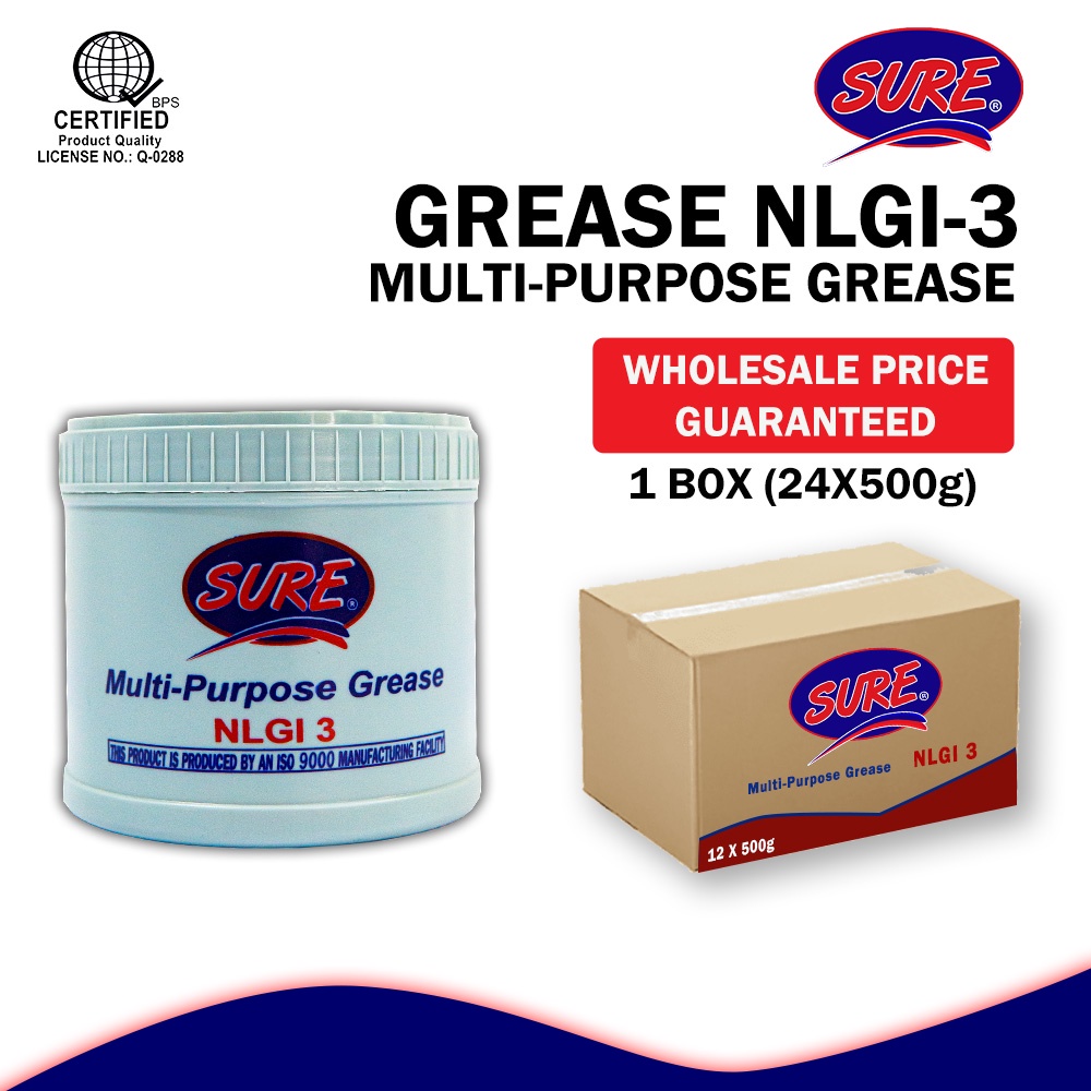 Sure-Multi Purpose Grease NLGI 3 500g (24x500g) | Shopee Philippines
