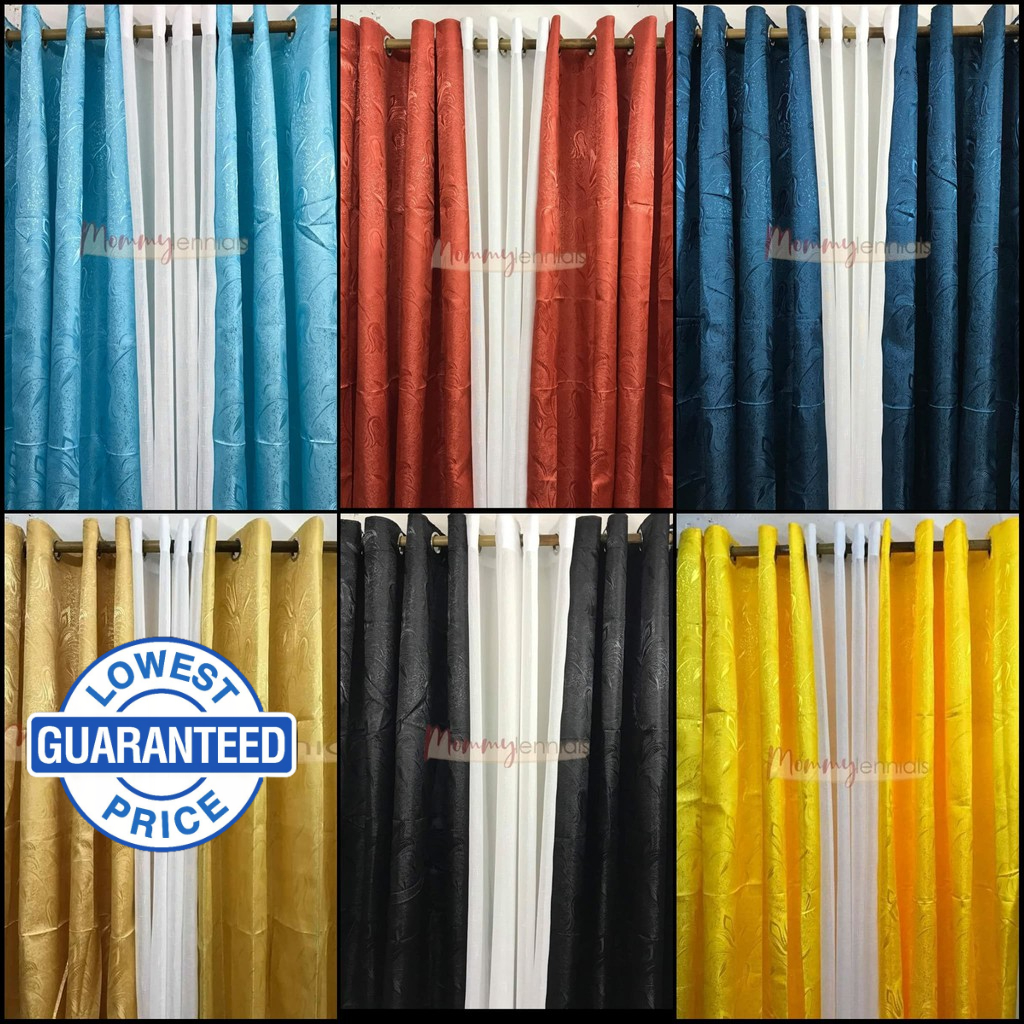 MM 3in1 Set Elegant Ring Curtain For Window Door Modern Home Room Decor ...