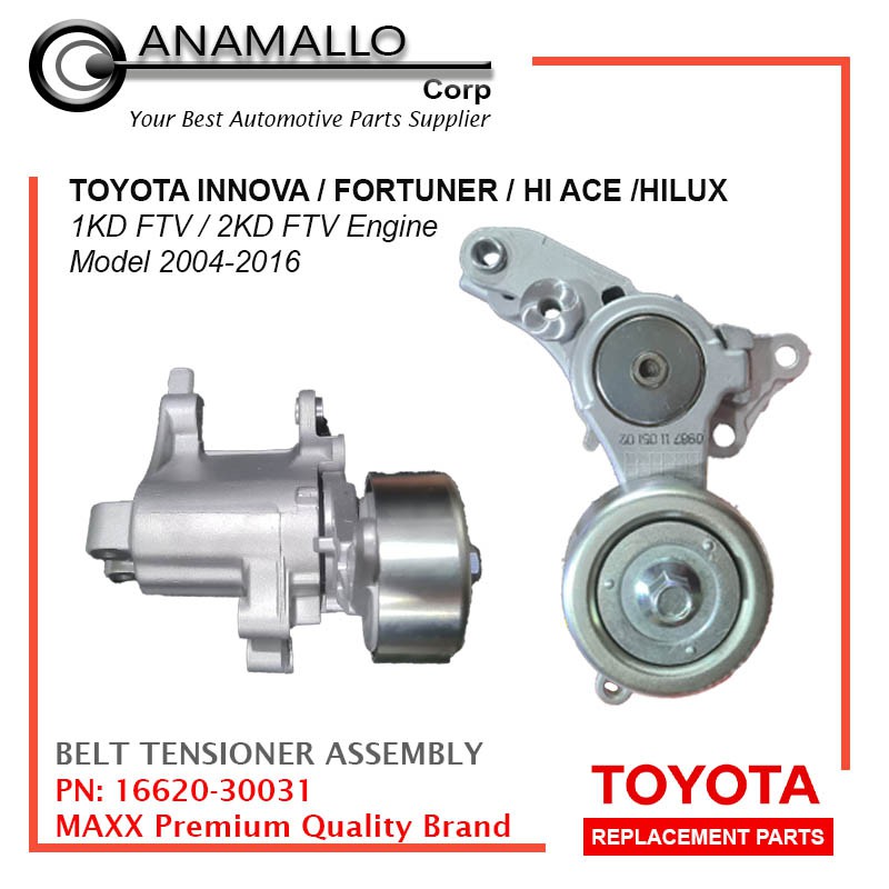 Belt Tensioner Assembly Fortune Innova Hiace Hilux 2004-2016 16620 ...