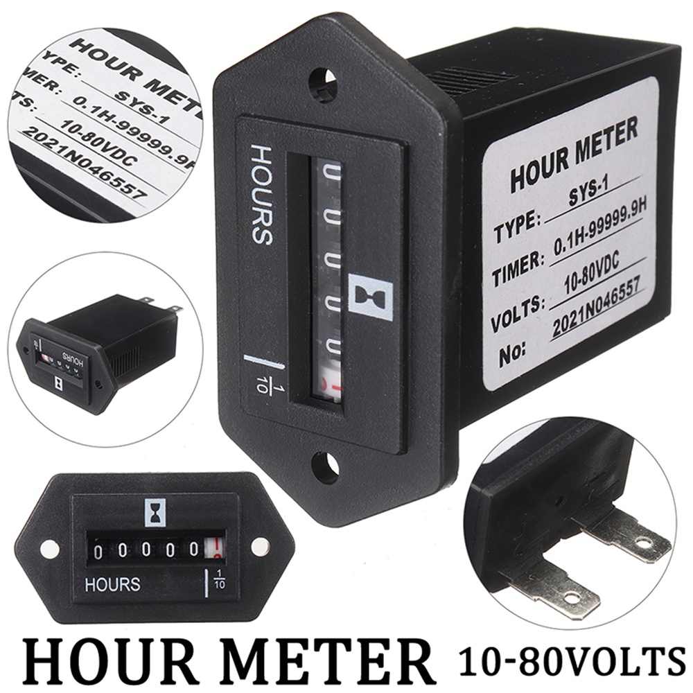 DC 10V-80V Truck Tractor Diesel Outboard Engine Hour Meter for Boat Car ...