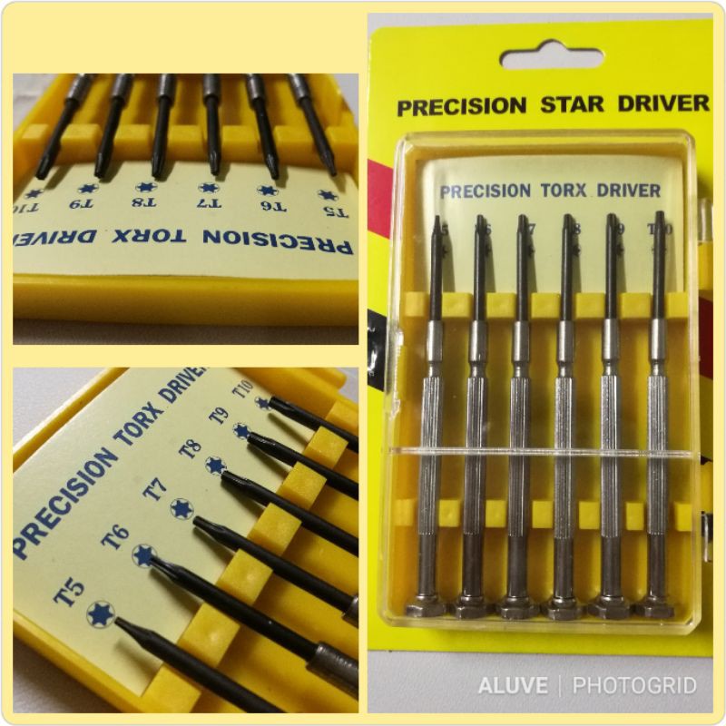 6 piece precision Torx Driver Star Driver set T5 T6 T7 T8 T9 T10 ...