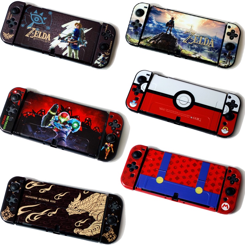 for Nintendo Switch OLED Protector Shell Zelda Mario Anime Skin PC Case ...
