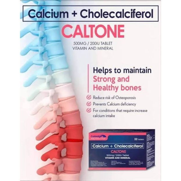Calcium + Vitamin D3, Caltone Tablet | 32pcs per box | Shopee Philippines