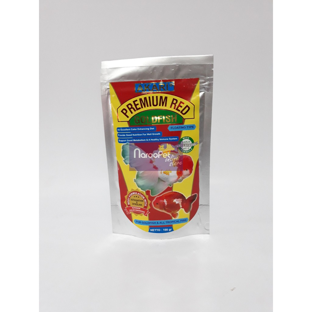 Akari PREMIUM RED GOLDFISH Fish Food 100G | Shopee Philippines