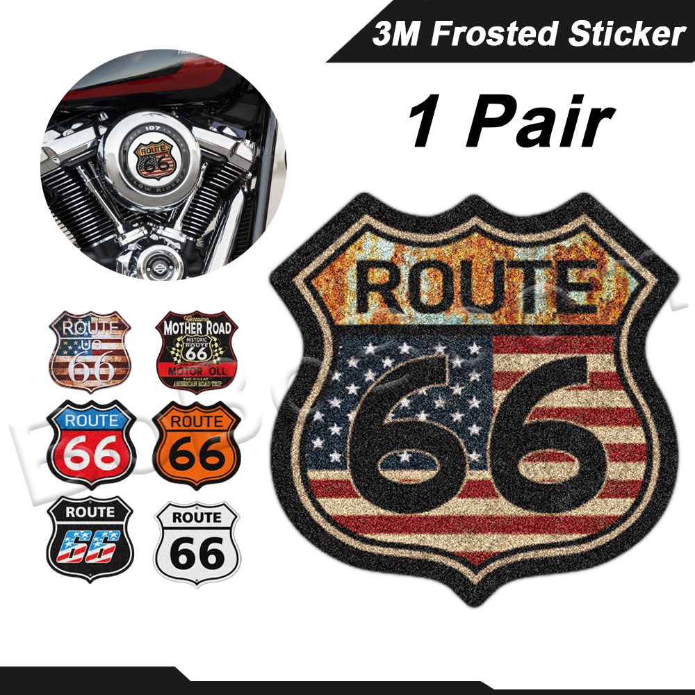 3M Frosted Motorcycle America US the ROUTE 66 Logo Bike Car Retro ...