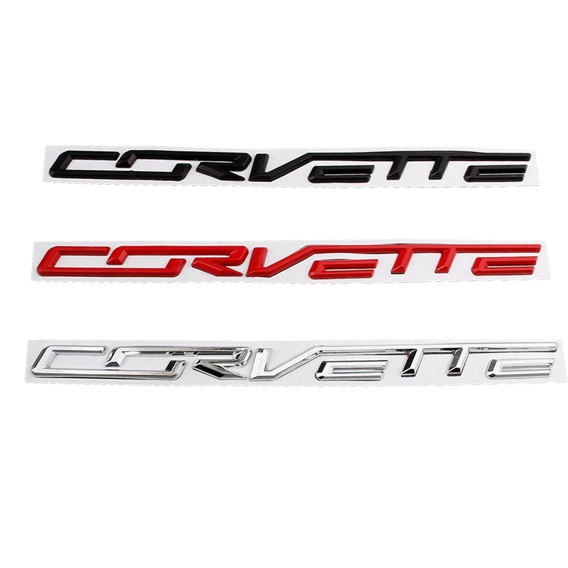 1 Metal CORVETTE emblem badge rear tail car sticker chevrolet English ...