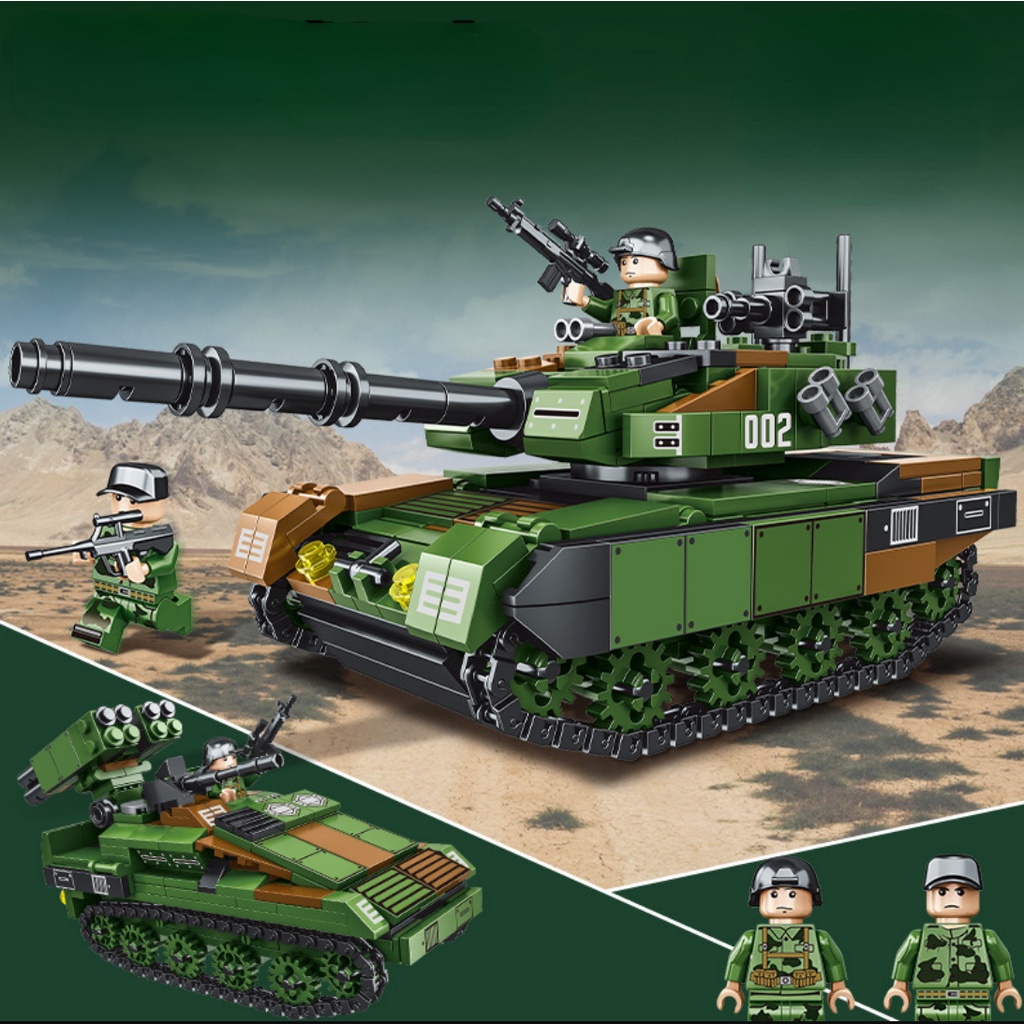 463PCS MOC WW2 2in1 Leopard 2 Main Battle Tank Figure Model Toy ...