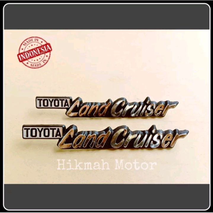 A PAIR OF Toyota Landcruiser side writing Logo emblems or Front Fender ...