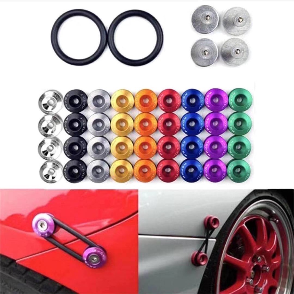 Car Aluminium Alloy Bumper Washer/Bolt Engine Bay Dress Up Kit Quick ...