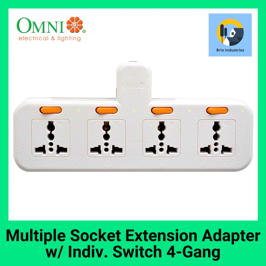 Omni 3 Gang 4 Gang Multiple Socket Extension Universal Adapter with ...