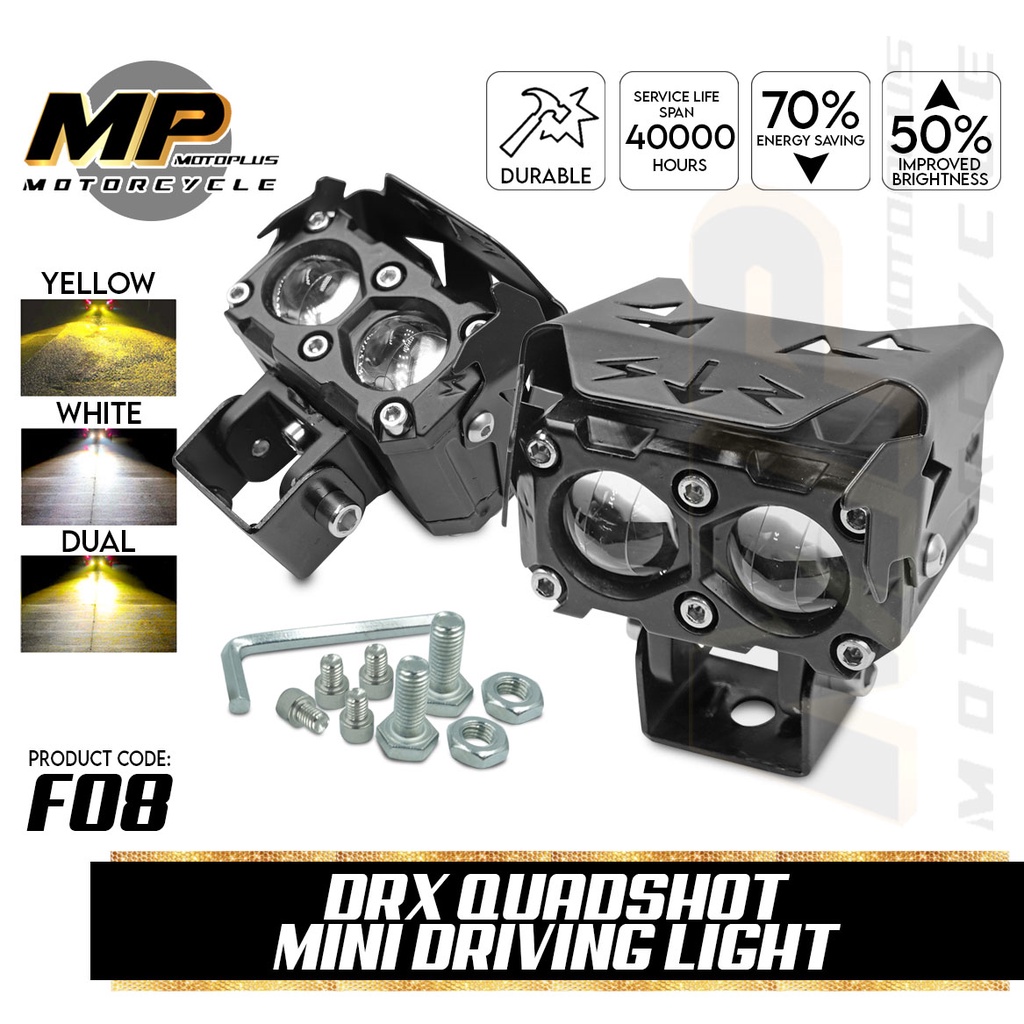 DRX F08 QUADSHOT MINI DRIVING LIGHT- MOTOPLUS | Shopee Philippines