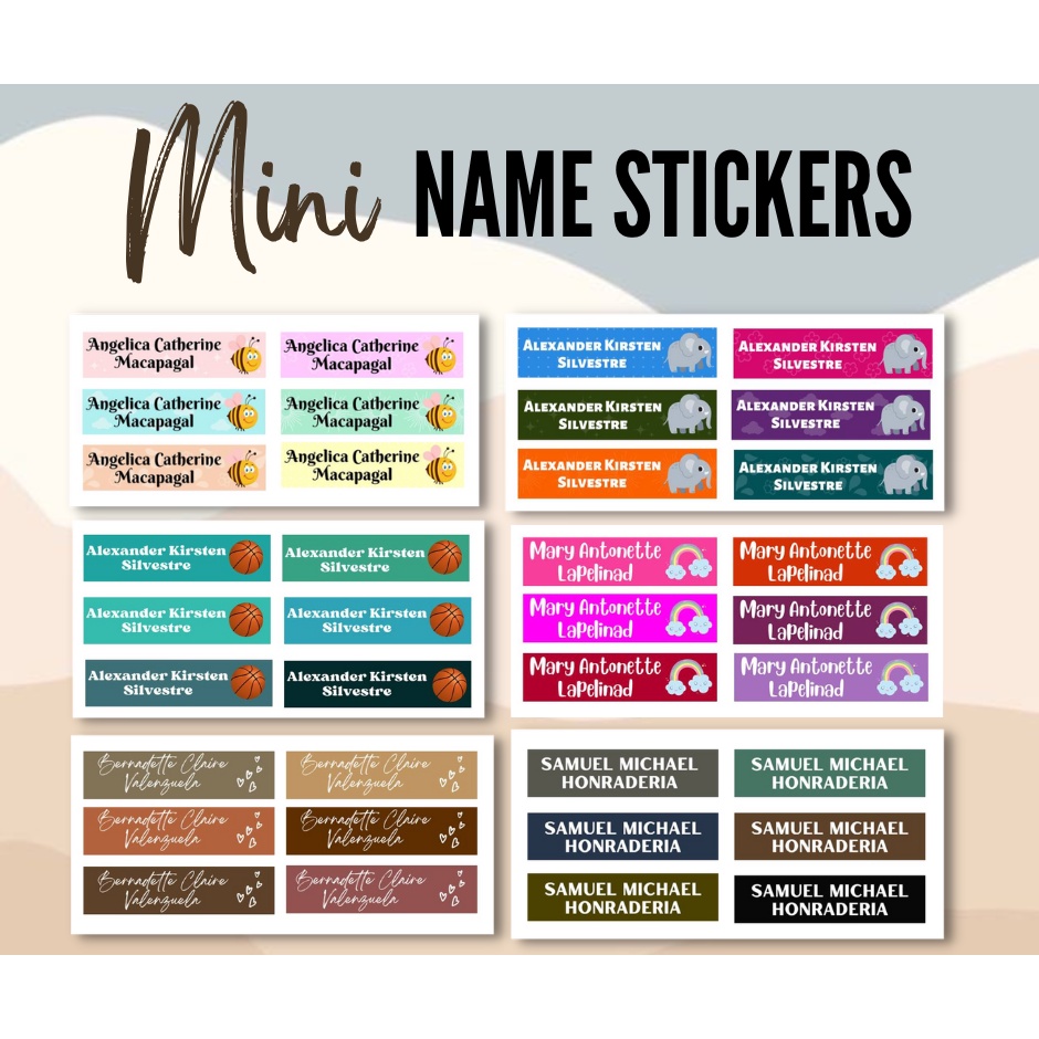 30 PCS MINI NAME STICKERS PERSONALIZED LABELS FOR SCHOOL SUPPLIES ...