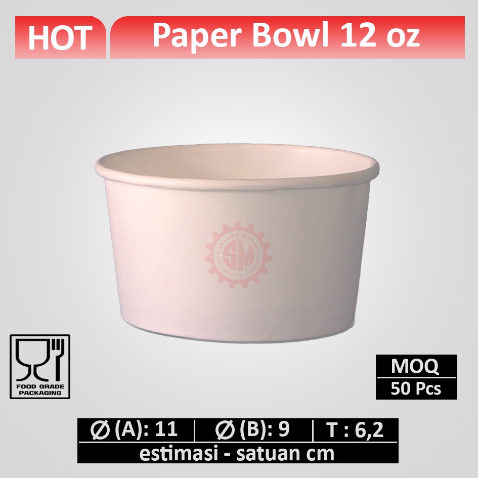 Print Screen Printing Custom Paper Soup Paper Bowl 12oz/360ml | Shopee ...