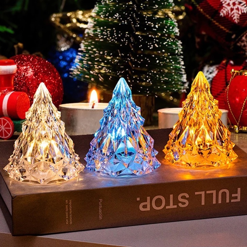 Christmas Tree Crystal Mini LED Table Lamp Acrylic Diamond Iceberg ...