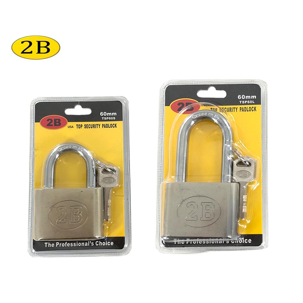 2B 60mm Long and Short Shackle Security Padlock with 3 keys Included ...