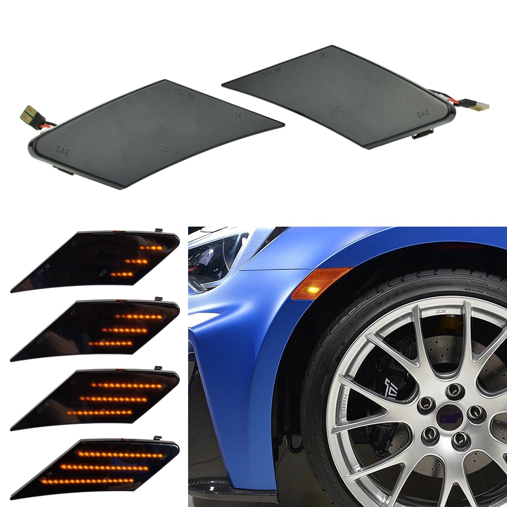 2x Dynamic Led Turn Signal Light Front Bumper Sequential Blinker Side ...