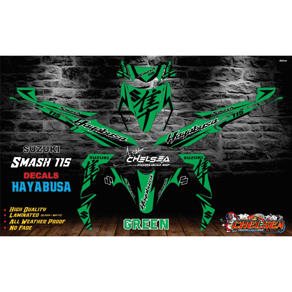 Suzuki Smash 115 Decals / Stickers (Hayabusa) with freebies stickers ...