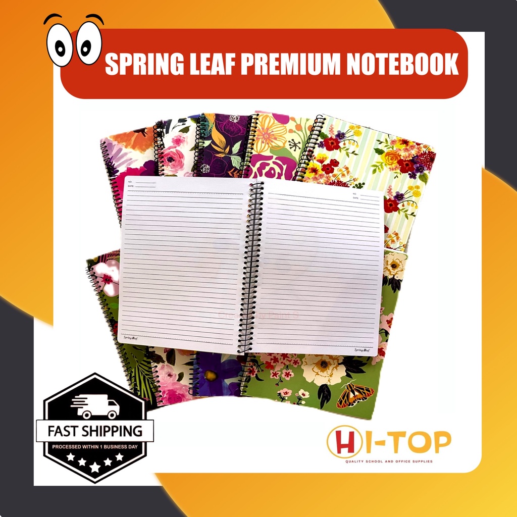 Spring Leaf 685 Premium Spiral Notebook l 6" X 8.5" l 80 Leaves l Sold ...