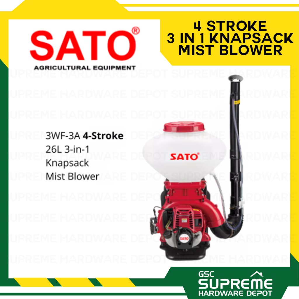 SATO 3 in 1 Mist Blower Knapsack Power Sprayer 26L (2 stroke / 4 stroke) | Shopee Philippines