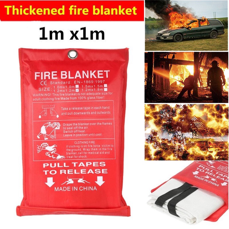 ZK40 1M x 1M Sealed Fire Blanket Fighting Fire Extinguishers Tent Fire ...