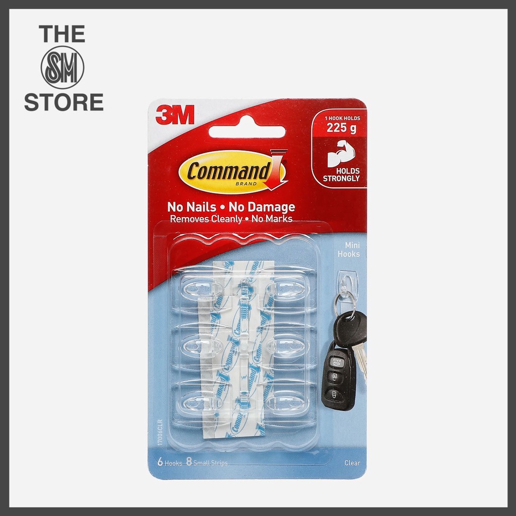 3M Command 6-Pack Clear Mini Hooks | Shopee Philippines