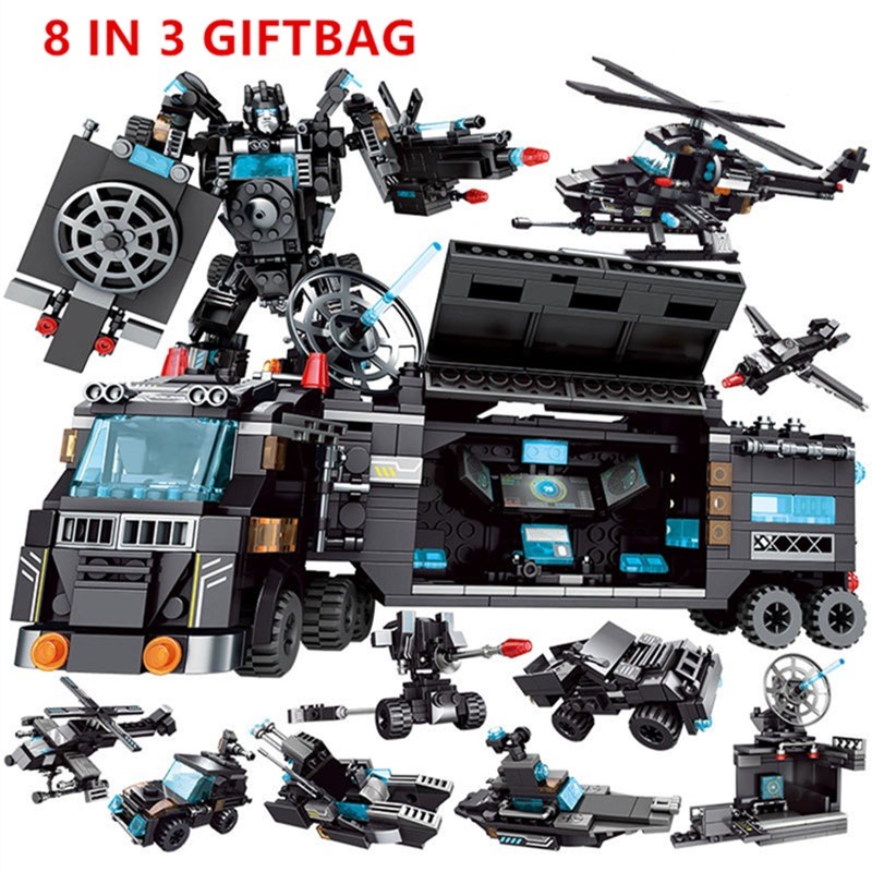 YUNLEO 8 In 3 SWAT Military Boy Military Assembled Puzzle Building ...
